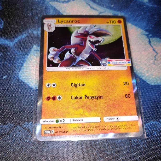 Jual Kartu Pokemon TCG ID Indonesia SM-P Lycanroc R Holo Indomaret Promo | Shopee Indonesia