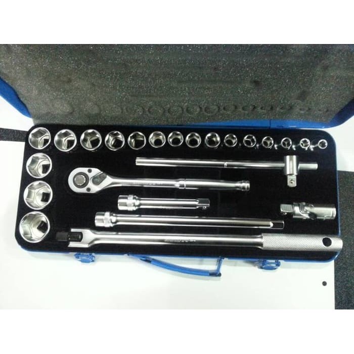 Jual Multipro Kunci Sock Set 24pcs 1/2" 6PT 8-32mm - Socket Set 24 pc ...