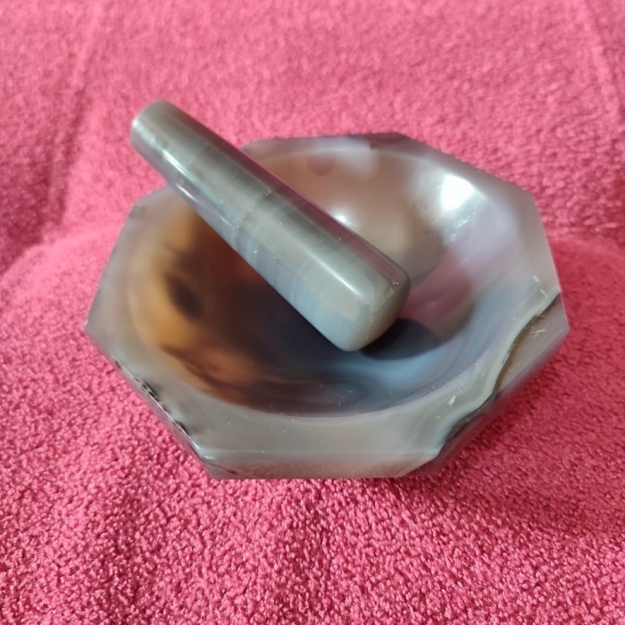 Mortar And Pestle Agate Agate Mortar With Pestle, 80mm Diameter Bowl ...