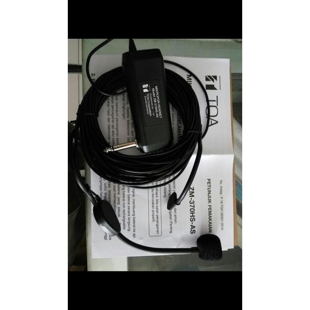 Jual TOA MICROPHONE HEADSET ZM 370 HS ORIGINAL MIC MIK BANDO IMAM VOKAL ...
