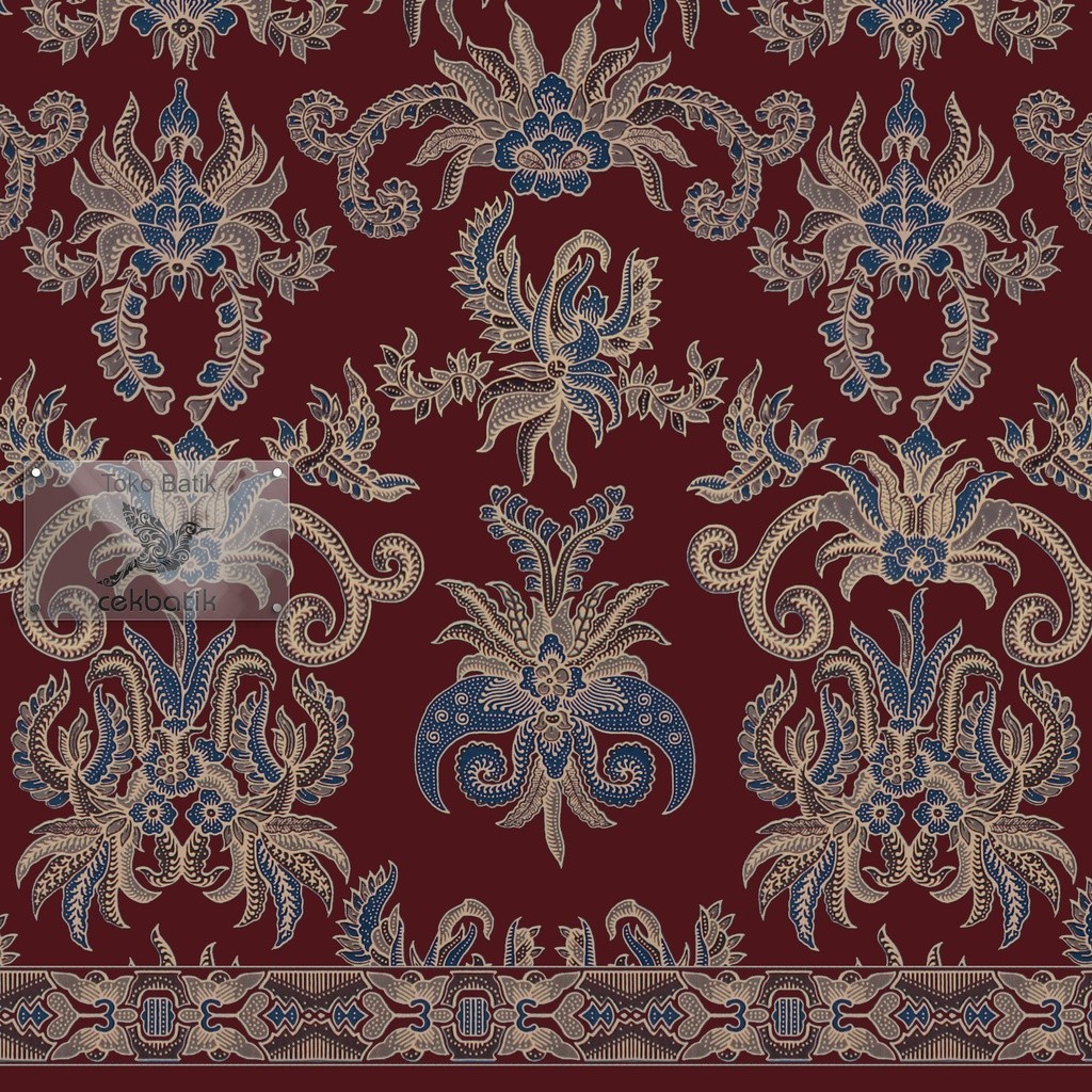 Jual kain batik - Kualitas Ekspor Motif Bunga Unik Elegan ( Merah Marun ...