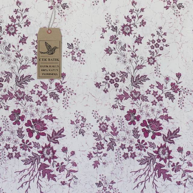 Jual Kain Batik - Motif Bunga Gading Dasar Putih (Ungu Ke-pink ...