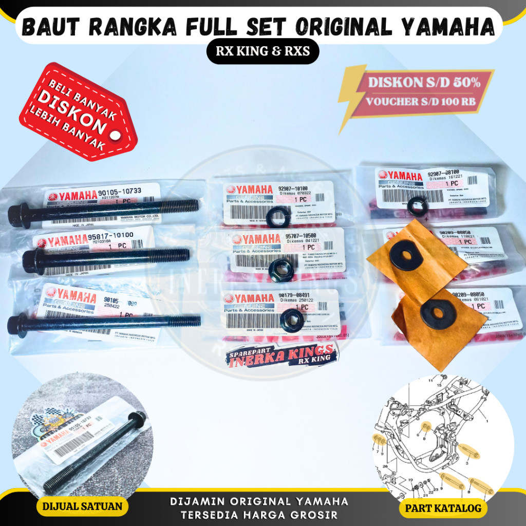 Jual Baut Baud Engine Mounting Mesin Rangka Rx King Rxk Rxking Rxs Full ...