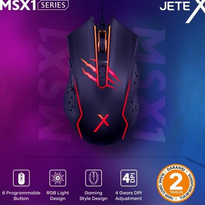 Jual JETE-X Mouse Gaming MSX1 RGB Wired 6 Programmable Buttons ...