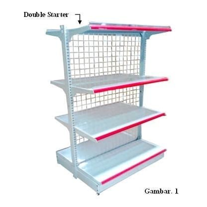 Jual Rak Minimarket Double Starter Tinggi 120 cm . Rak Gondola Toko ...
