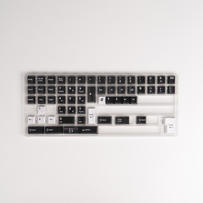 Jual Noir White On Black Keycaps - Pbt Doubleshot Cherry Prokeycap Set ...