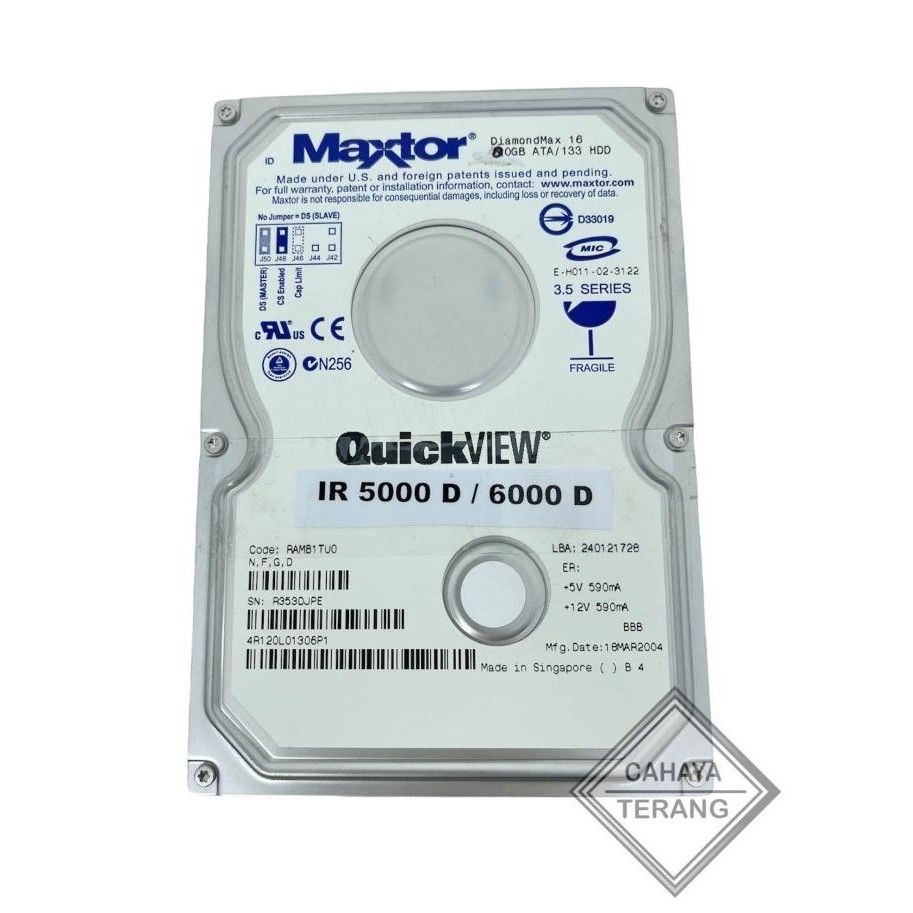 Jual New!! Hard Disk Mesin Fotocopy Canon Ir 5000D 6000D Siap Pakai ...