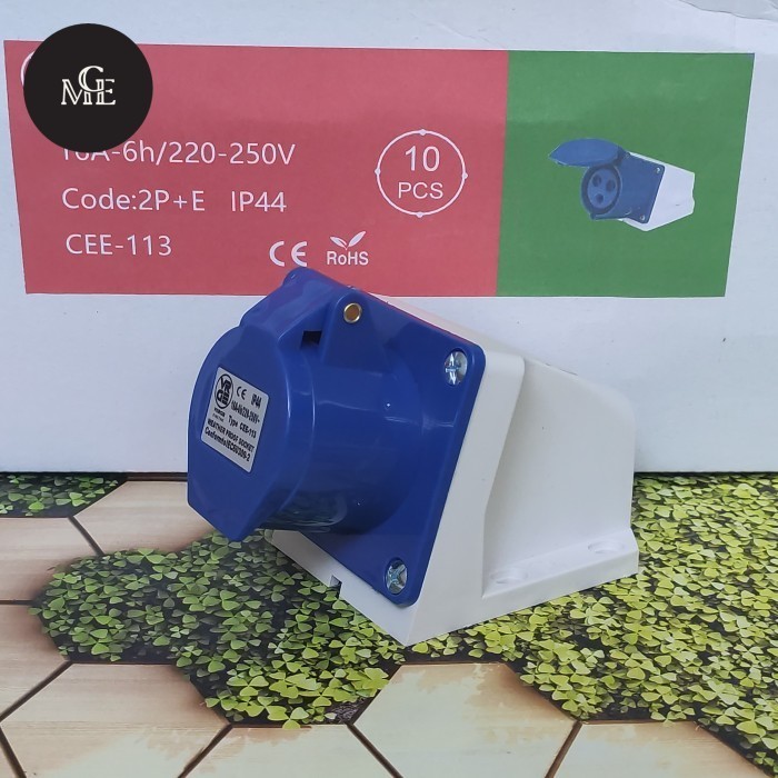 Jual READY Industrial Surface Socket 3 Pole 16A CEE 113 Stop Kontak Genset 3Pin | Shopee Indonesia