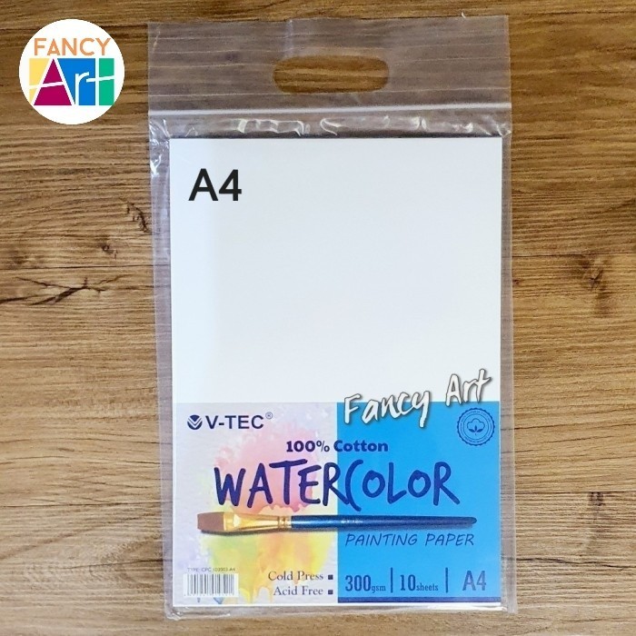 Jual Produk V-Tec Watercolor Paper A4 Kertas Gambar 300Gsm 10 Sheets ...