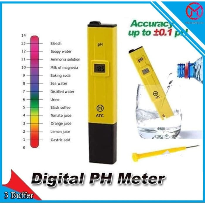 Jual PH Meter Digital Lengkap Kotak + bubuk Kalibrasi + Baterai ...