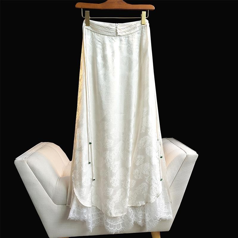 Jual Rok Jahitan Renda Jacquard, Rok Pelangsing Panjang Setengah Simpul ...