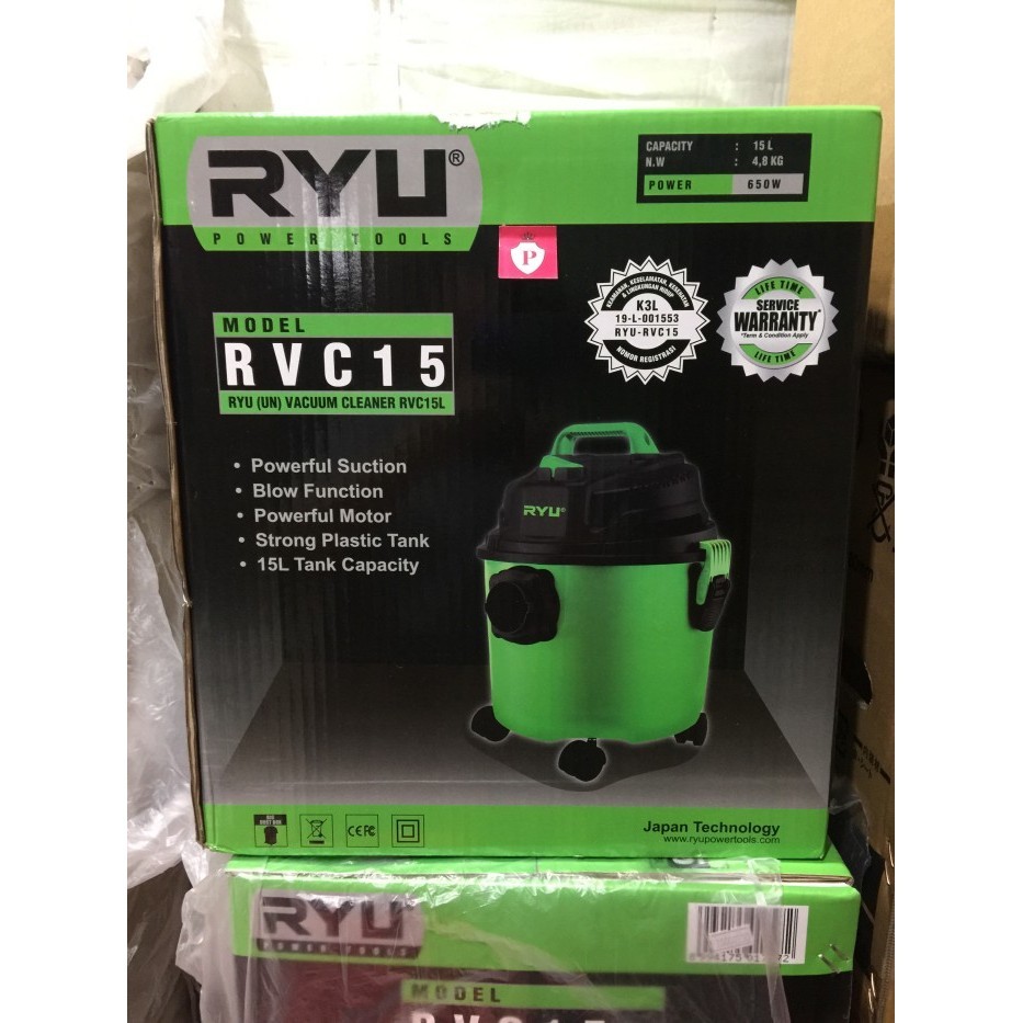 Jual Mesin Vacuum Cleaner RYU RCV15 / Mesin Vacum Cleaner Wet & Dry 15L ...