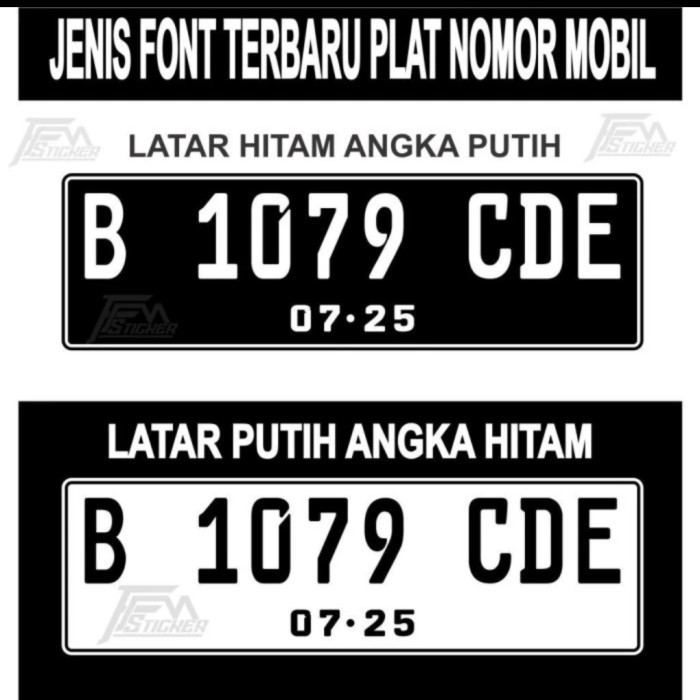 Jual STICKER ANGKA CUTTING STICKER NOPOL MOBIL FONT BARU. | Shopee ...