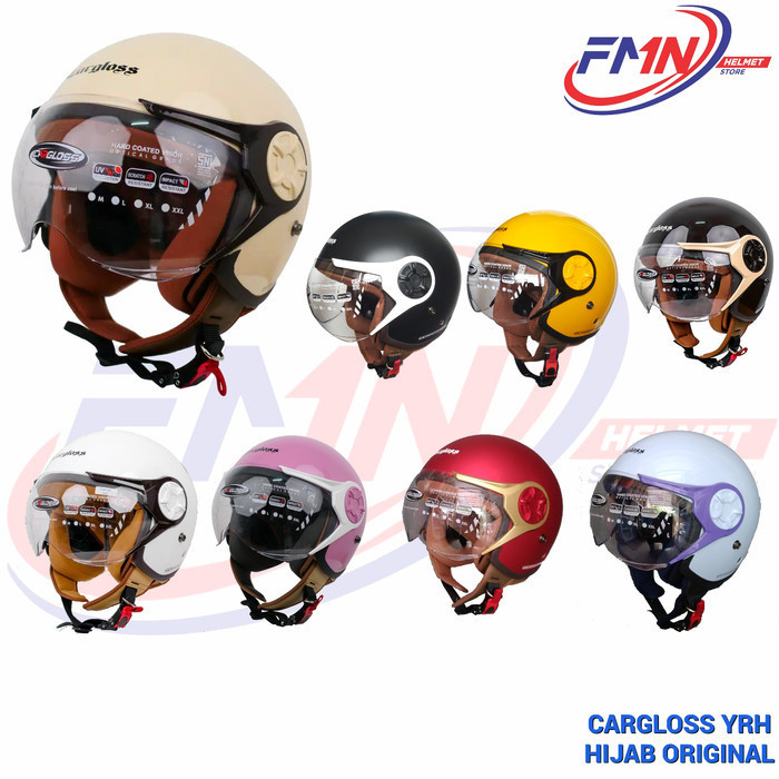 Jual Helm Cargloss YRH Hijab Original Halfface SNI | Shopee Indonesia