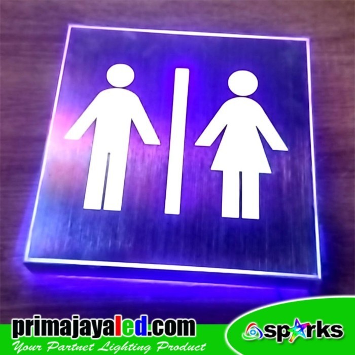 Jual LAMPU LED SIGN RESTROOM BIRU 20CM X 20CM | Shopee Indonesia