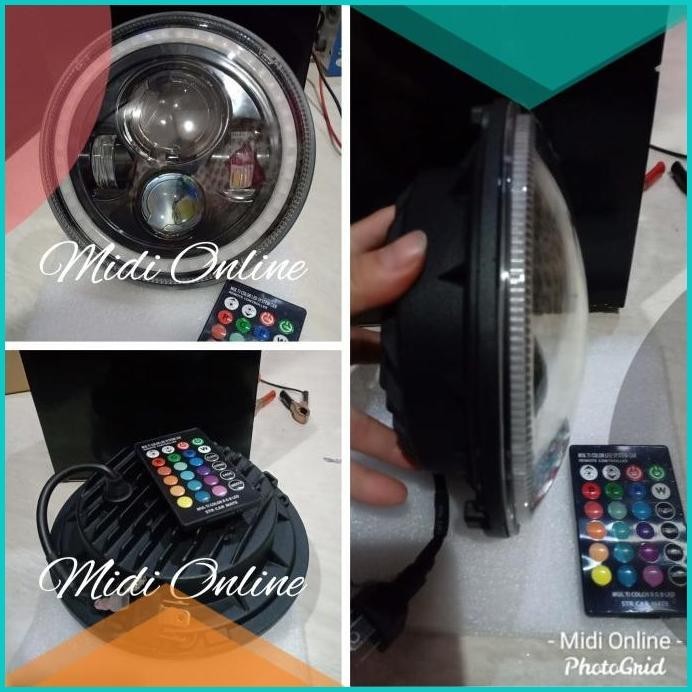 Jual Lampu Daymaker Full Ring RGB 7Inchi - Headlamp Daymaker Harley ...