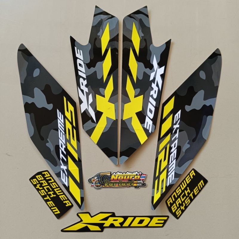 Jual striping yamaha x-ride xride 125 2021 2022 hitam lis kuning list ...