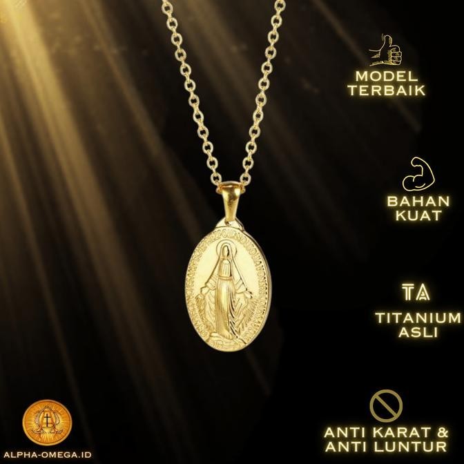 Jual Kalung Medali Wasiat Bunda Maria Titanium | Aksesoris Rohani Elegan | Shopee Indonesia