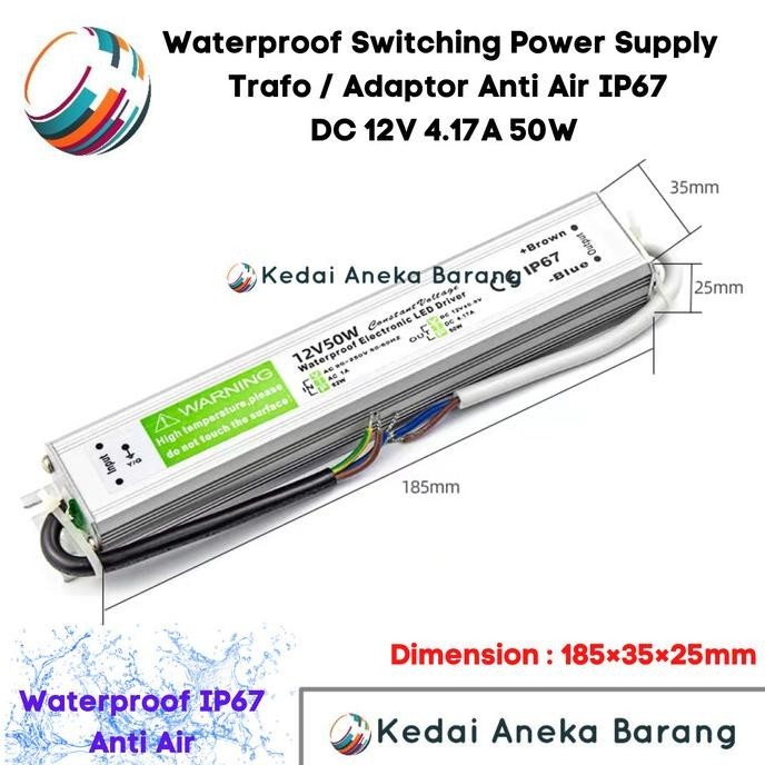 Jual Waterproof Power Supply Trafo Adaptor LED Driver Outdoor IP67 12V ...