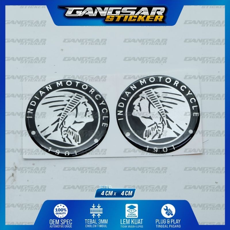 Jual emblem indian motorcycle / emblem timbul indian motorcycle ...