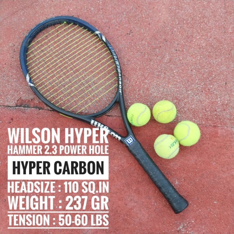 Jual Wilson Hyper Hammer 2.3 POWER HOLE 110" / 237gr Raket Tenis ...