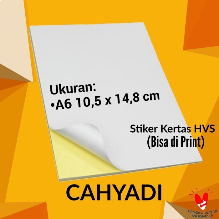 Jual Kertas Sticker Label HVS ( Dove ) A6 Ukuran 10,5 x 14,8 cm ( 500 ...