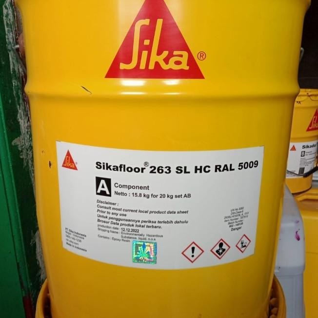 Jual Baru!! Sikafloor 263 Sl Hc Ral 5009(Blue) 2K Per Pail 20Kg Set ...