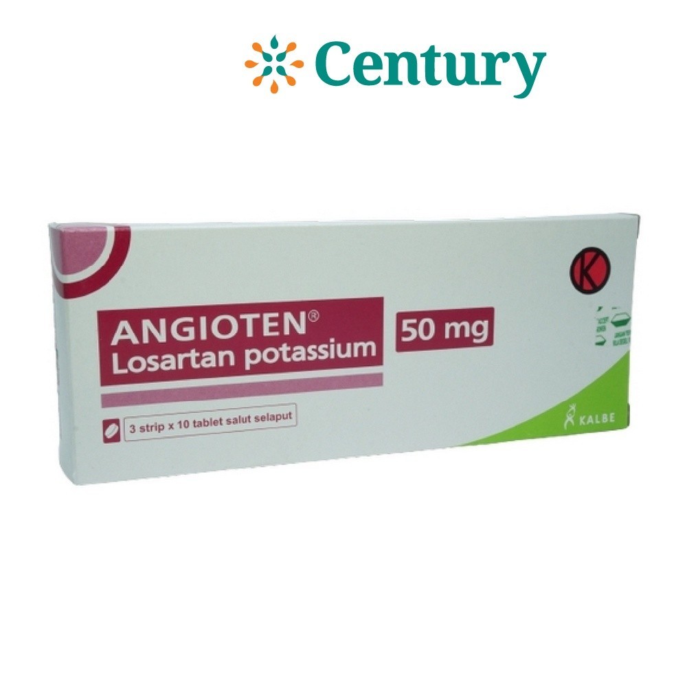 Jual ANGIOTEN 50 MG 1 STRIP ISI 10 TABLET / LOSARTAN 50 MG/ OBAT ...