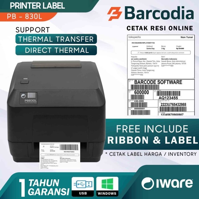 Jual Barcode Label Printer Iware Pb-830L Setara Wincode C342C-Zebra Zd888T | Shopee Indonesia