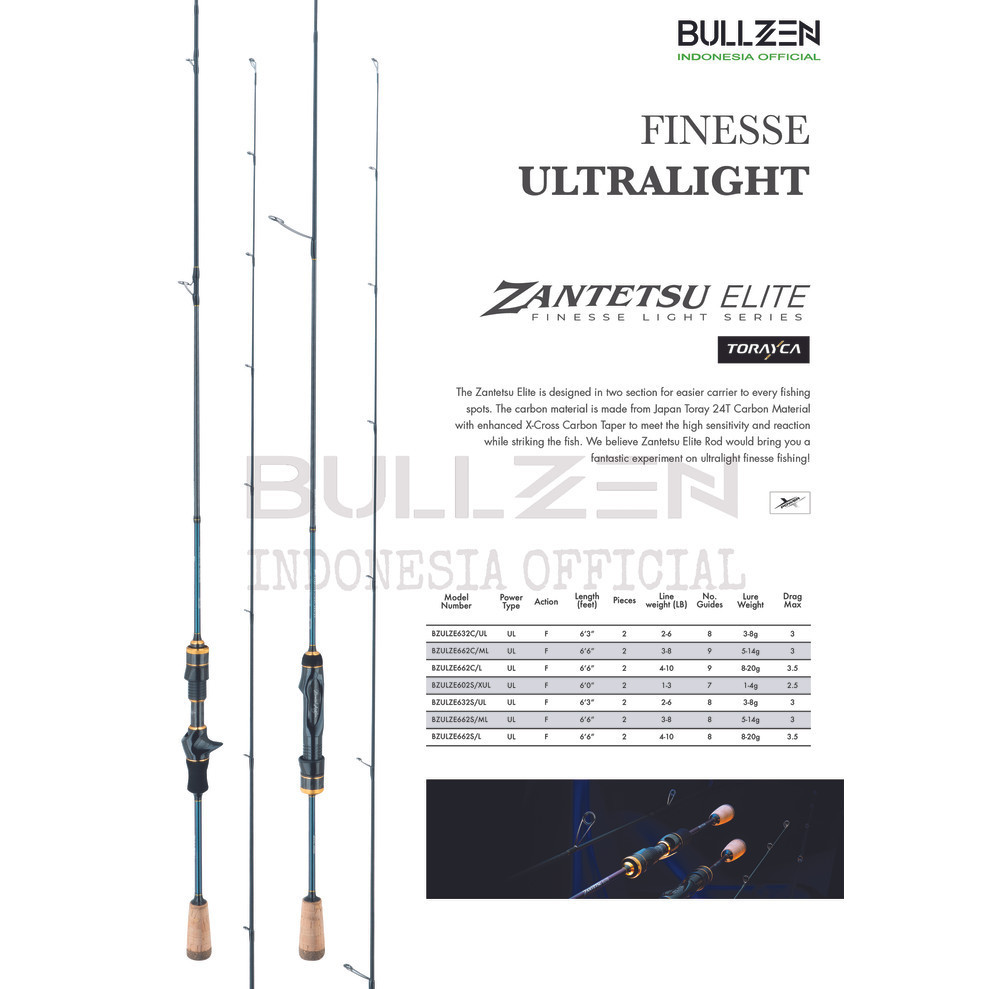 Jual Zantetsu Elite BULLZEN Fishing Rod | Shopee Indonesia