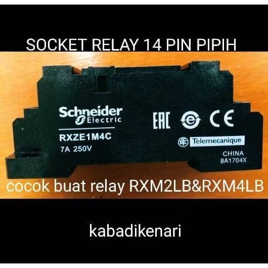 Jual SCHNEIDER SOCKET RELAY RXZE1M4C SOKET 14 PIN PIPIH DIN RAIL PANEL BOX | Shopee Indonesia