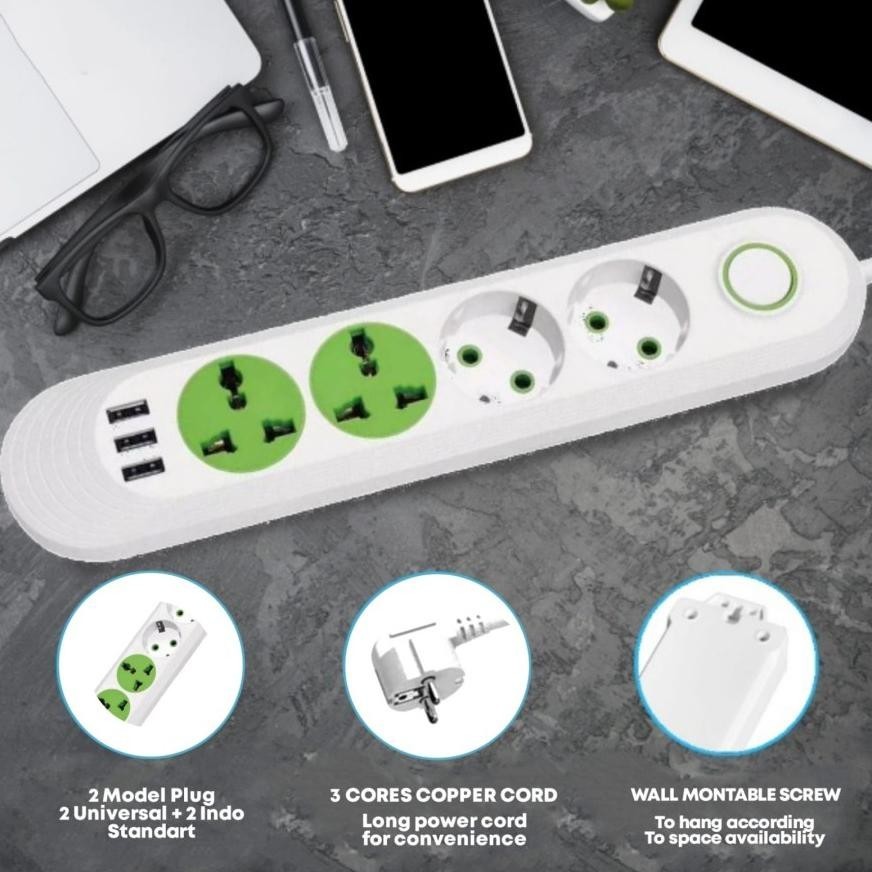 Jual Big Ramadhan Sale Lucky Hawk F01U 2M Power Strip Stop Kontak 4 ...