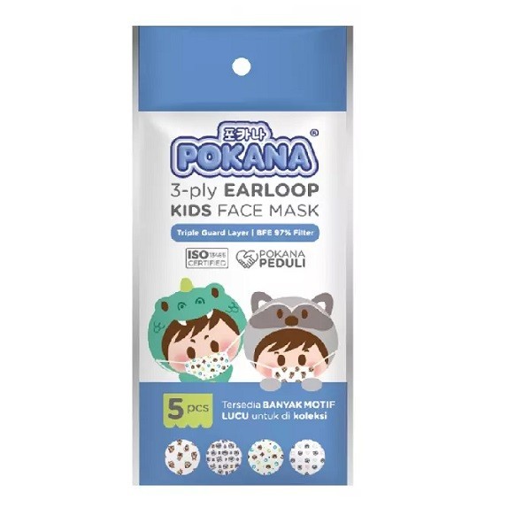 Jual POKANA MASK KIDS EARLOOP 5'S | Shopee Indonesia