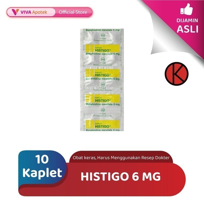Jual Histigo 6 mg / Betahistine mesylate 6 mg / Vertigo (10 Kaplet ...