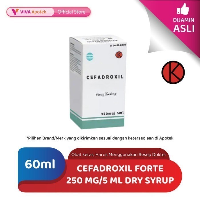 Jual Cefadroxil Forte 250 mg/5 ml Dry Syrup (60 ml) | Shopee Indonesia