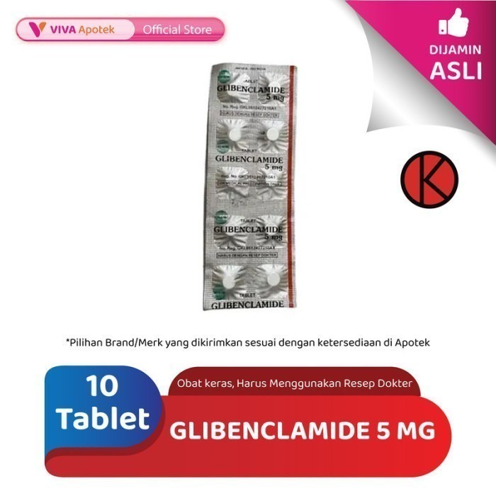 Jual Glibenclamide 5 mg / Diabetes Melitus / Kencing Manis (10 Tablet ...