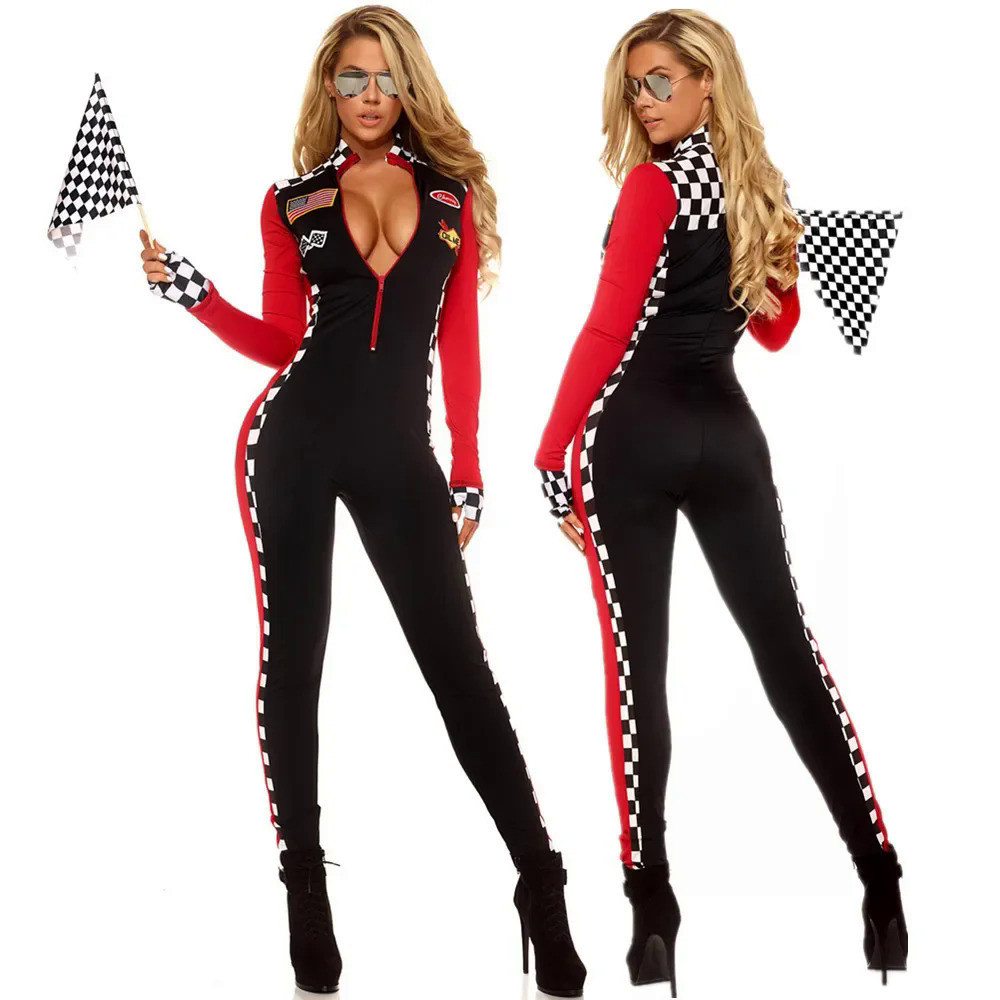 Jual Sexy Lady Race Car Driver Costumes Long Sleeves Racer Girl Uniform ...