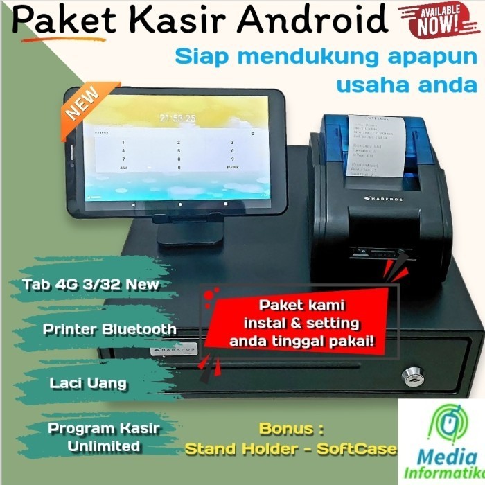 Jual Paket alat mesin kasir aplikasi android restoran cafe lengkap ...