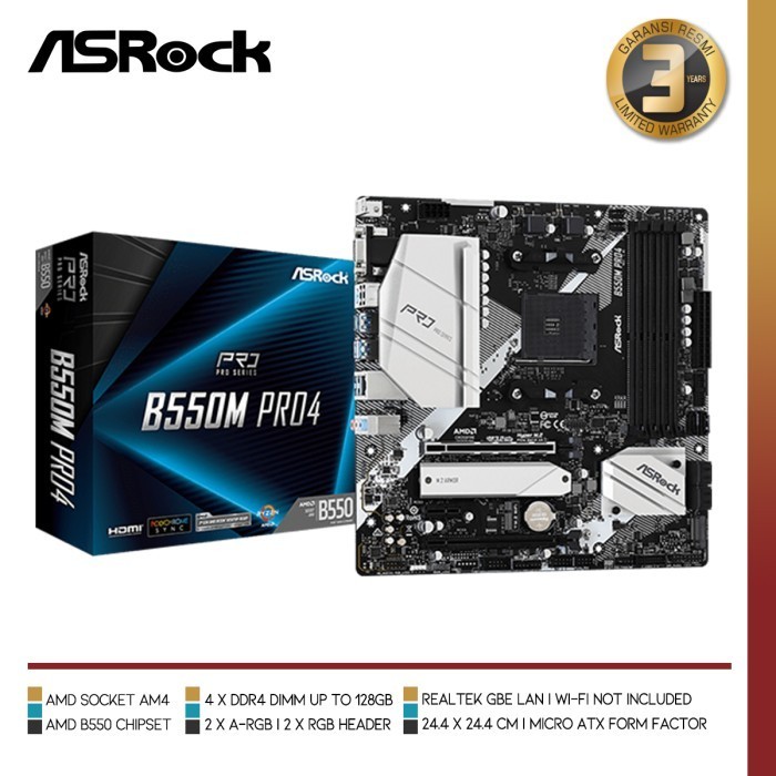 Jual Motherboard Asrock - B550M Pro4 Ryzen Am4 Micro Atx Form Factor ...