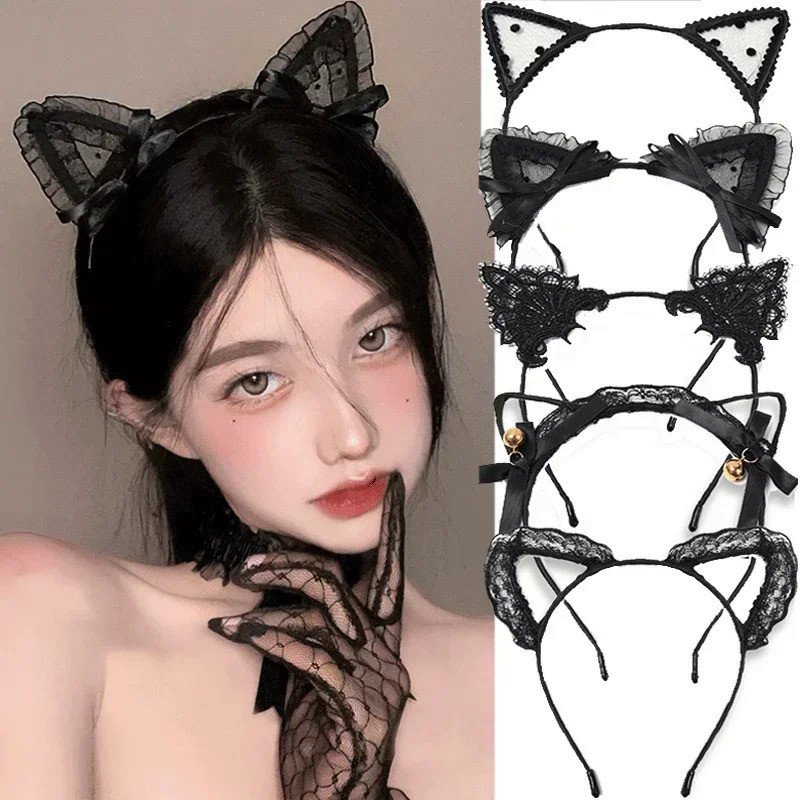Jual Aksesori Rambut Pesta Ulang Tahun Wanita Bando Cosplay Hitam Seksi Bezel Modis Aksesori