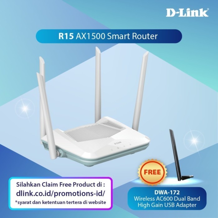 Jual D-Link R15 Eagle Pro Ai Wifi-6 Ax1500 Gigabyte Smart Mesh Router ...