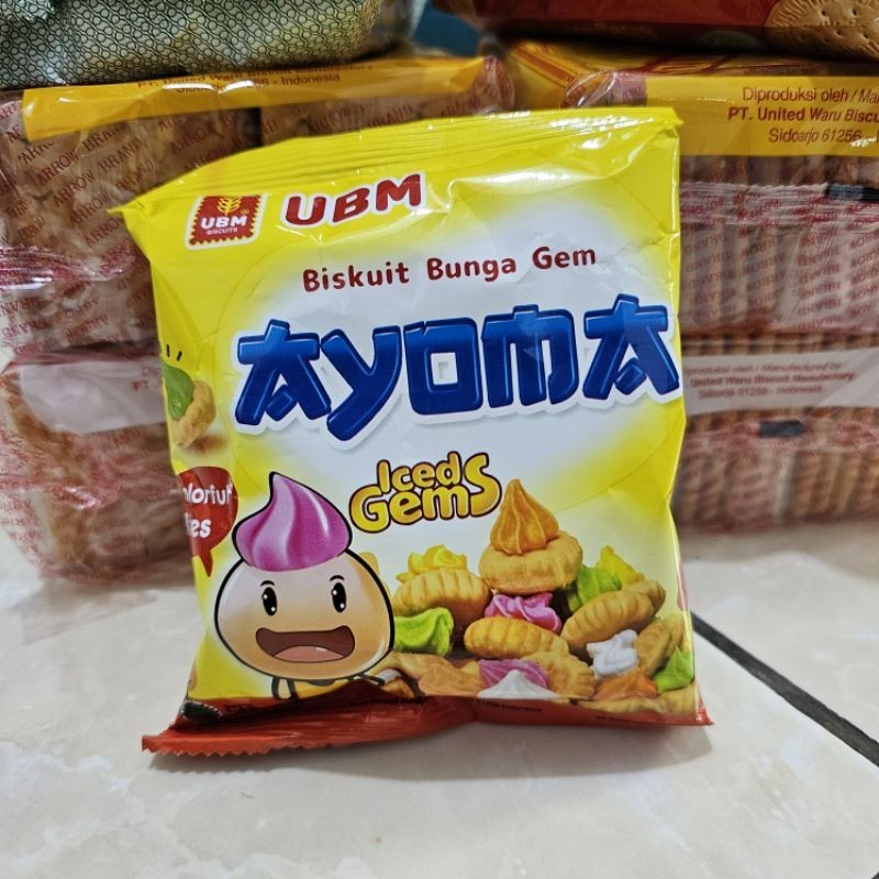 Jual UBM Biskuit Bunga Gem AYOMA 40GR | Ayoma Iced Gems Colorful Bites ...
