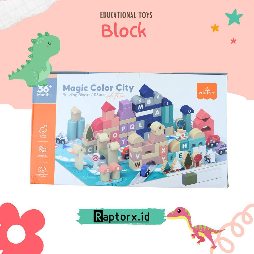 Jual Wooden Block Kayu Edutree Magic Color City Block Mainan Edukasi ...