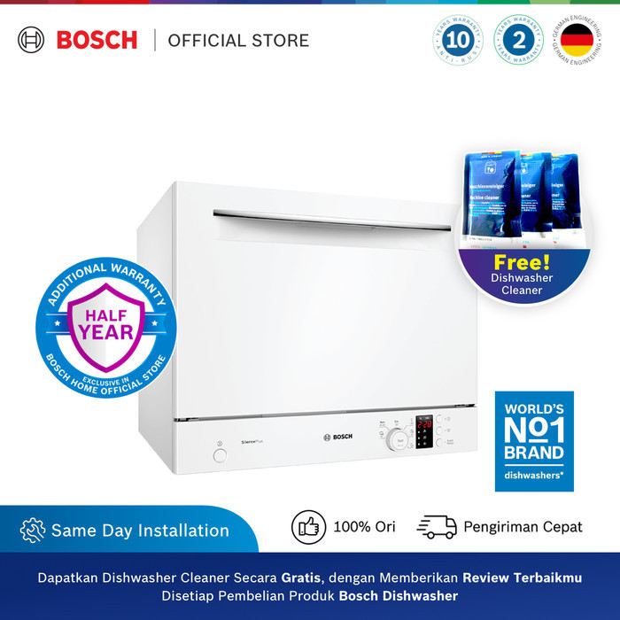 Jual Bosch Sks62E32Eu Free-Standing Compact Dishwasher Mesin Pencuci ...