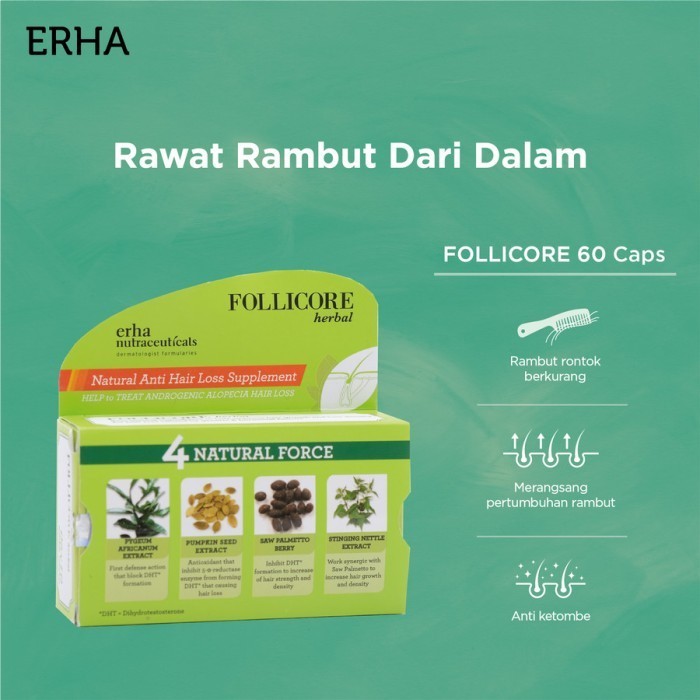 Jual Erha Follicore Herbal 60 Caps - Suplemen Kesehatan & Nutrisi ...