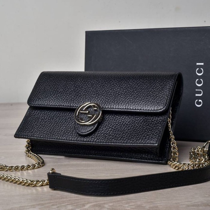 Jual Gucci Interlocking Woc Black Lghw | Shopee Indonesia