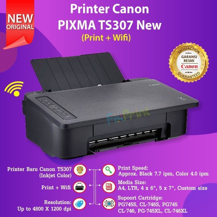 Jual Printer Canon Ts307 Ts 307 Print Scan Copy Wifi Cartridge 745S ...