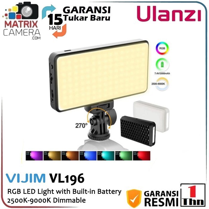 Jual Ulanzi Vijim Vl196 Rgb Led Light With Built In Battery Dimmable | Shopee Indonesia