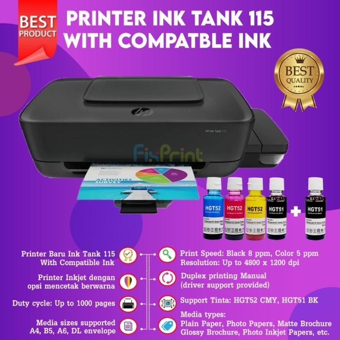 Jual Printer Hp Smart Tank 520 All In One Printer Hp Ink Tank 115 Print ...