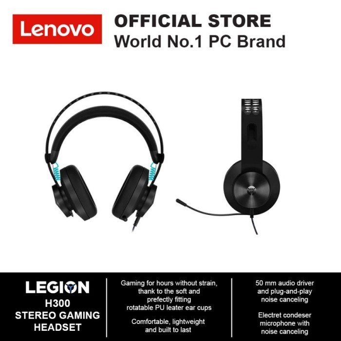 Jual Lenovo Legion H300 Stereo Gaming Headset Original Resmi | Shopee ...